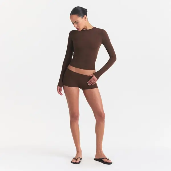 SKIMS Long Sleeve T-shirt - Cocoa