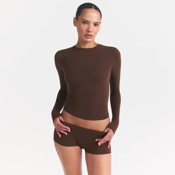 SKIMS Long Sleeve T-shirt - Cocoa