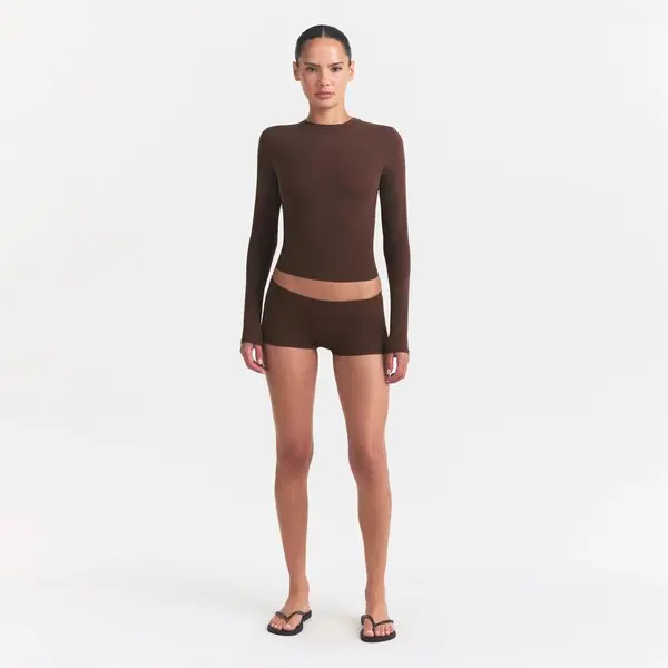 SKIMS Long Sleeve T-shirt - Cocoa