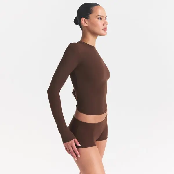 SKIMS Long Sleeve T-shirt - Cocoa