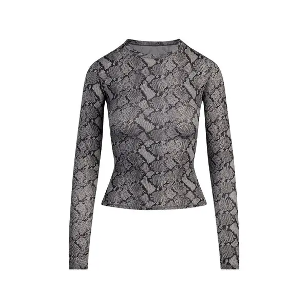 SKIMS Long Sleeve T-shirt - Shadow Snake Print