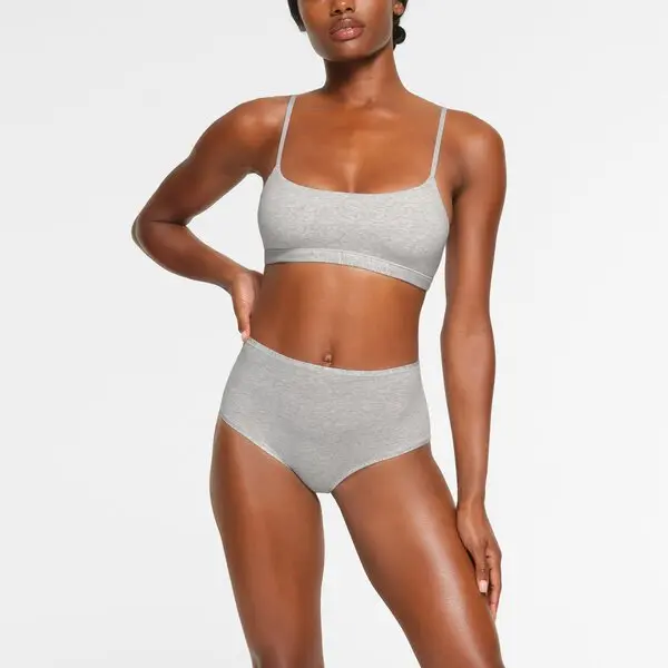 SKIMS Scoop Bralette | | | Cotton Jersey - Light Heather Grey