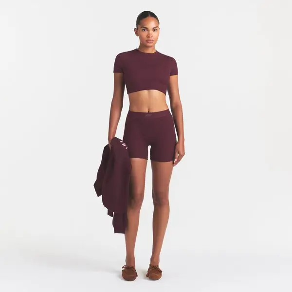 SKIMS Cotton Rib Boxer - Currant