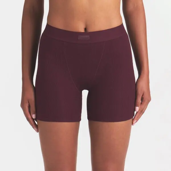 SKIMS Cotton Rib Boxer - Currant