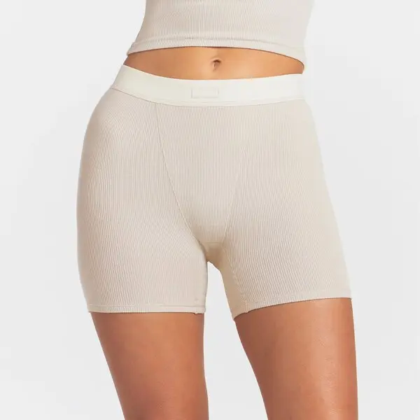 SKIMS Cotton Rib Boxer - Stone