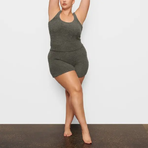 Skims Cozy Knit Tank - Green | Editorialist