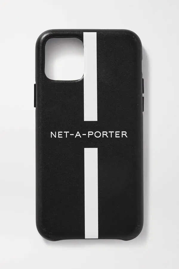 Net-a-porter The Daily Edited Printed Leather Iphone 11 Case - Black