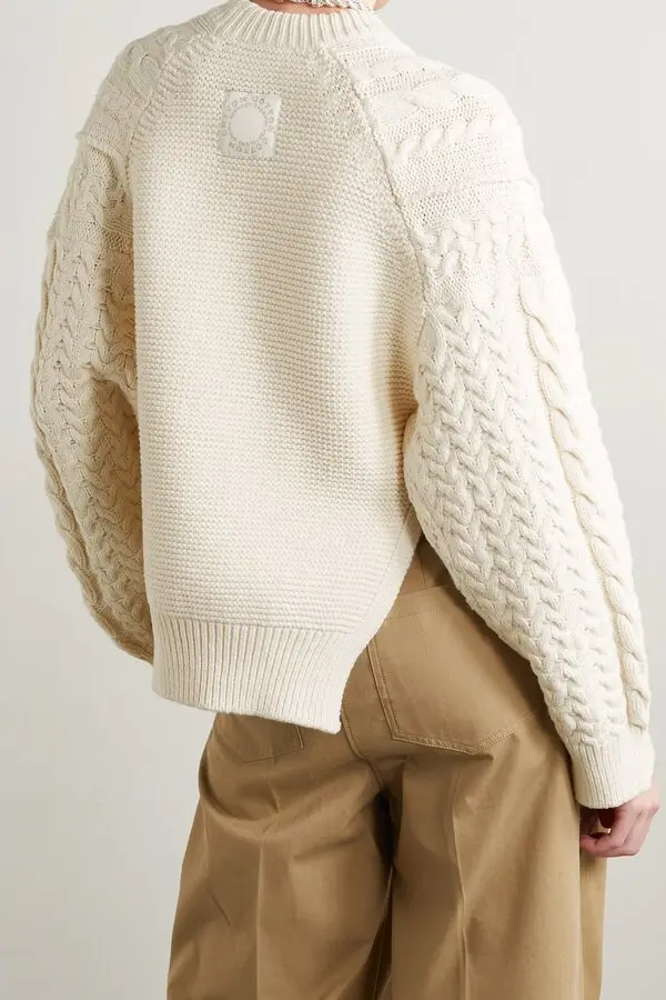 Stella McCartney Net Sustain Oversized Cable-knit Organic Cotton-blend Sweater