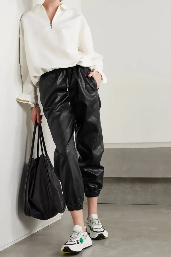 Stella McCartney Kira Vegetarian Leather Track Pants