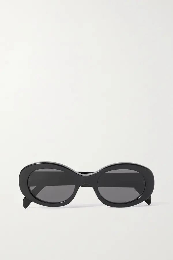 Celine Triomphe Oval Sunglasses - Black