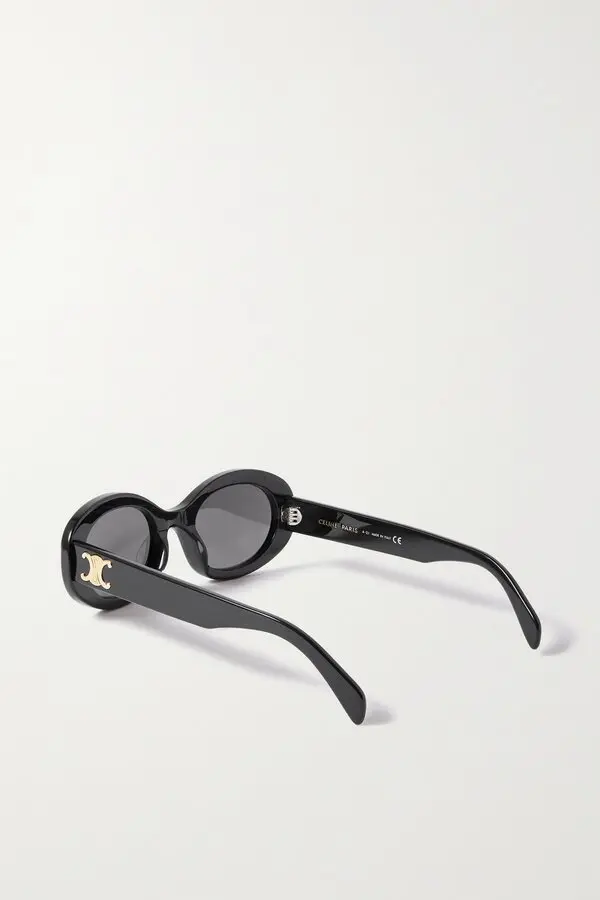 Celine Triomphe Oval Sunglasses - Black