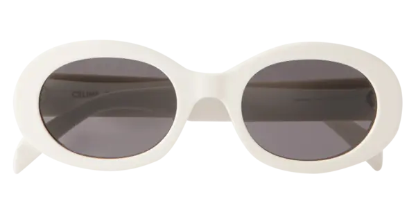 Celine Triomphe Oval Sunglasses - White