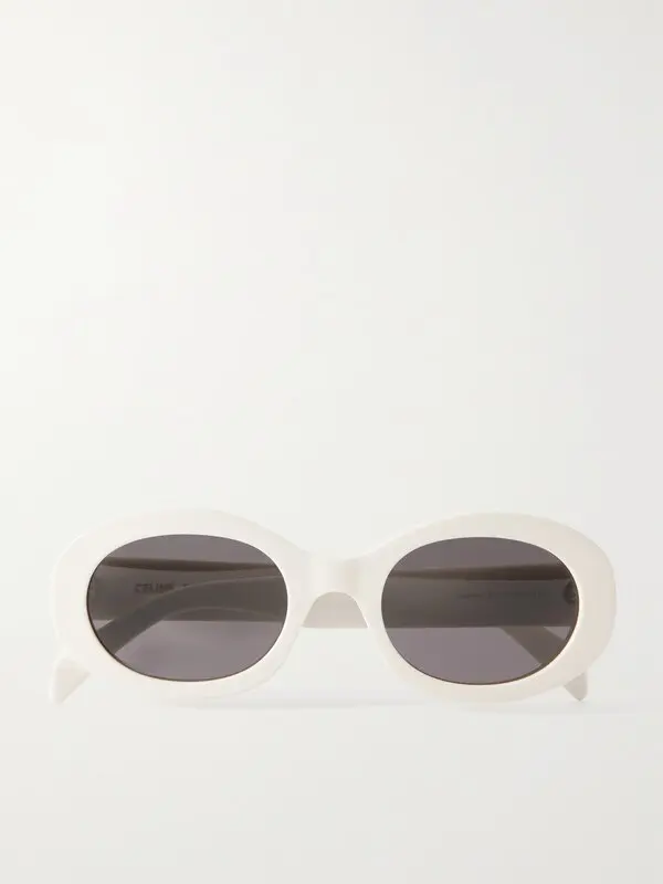 Celine Triomphe Oval Sunglasses - White