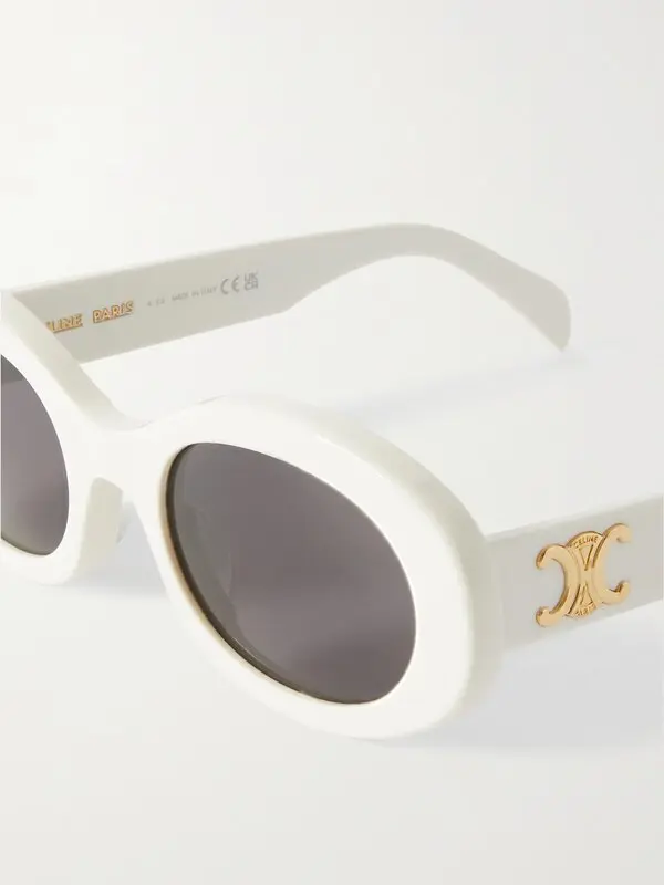 Celine Triomphe Oval Sunglasses - White