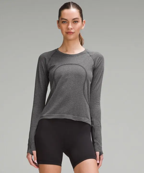 Lululemon Swiftly Tech Long-sleeve Shirt 2.0 - Spandex Stripe Black/white