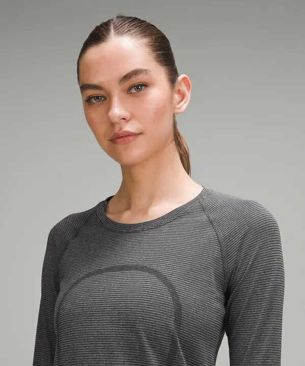 Lululemon Swiftly Tech Long-sleeve Shirt 2.0 - Spandex Stripe Black/white
