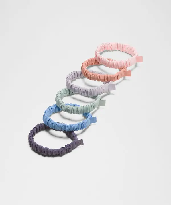 Lululemon Skinny Scrunchies - Tea Rose/blush Quartz/faint Lavender/sinatra Blue/grape Mist/pelican