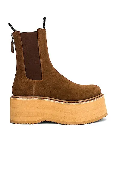 R13 Double Stack Chelsea Boot In Brown