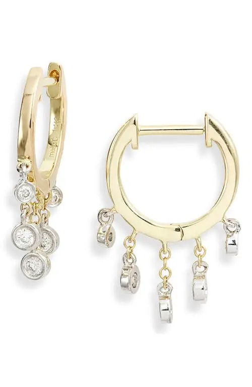 Meira T Diamond Fringe Hoop Earrings - Yellow Gold/diamond