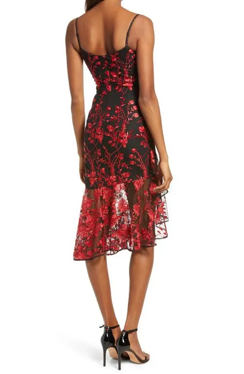 Dress The Population Cantrelle Asymmetrical Hem Cocktail Dress