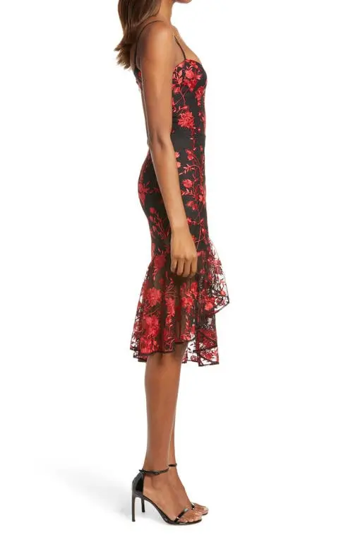 Dress The Population Cantrelle Asymmetrical Hem Cocktail Dress