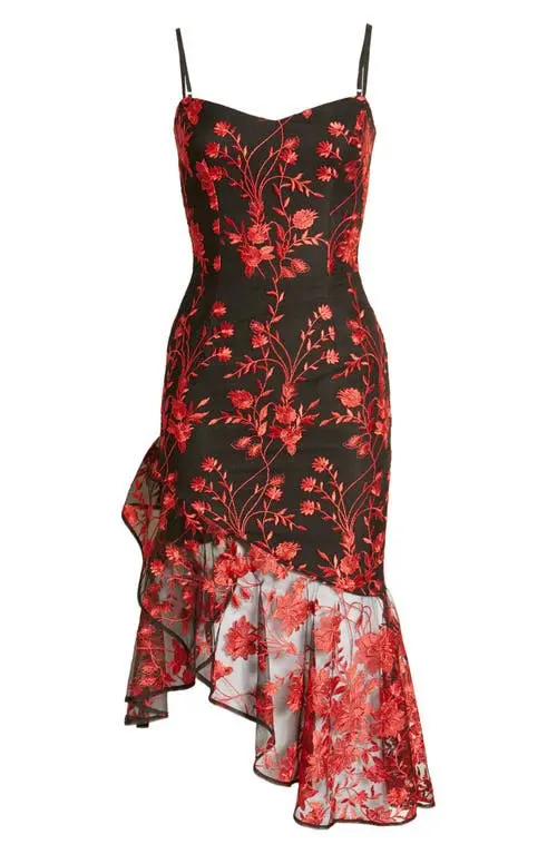 Dress The Population Cantrelle Asymmetrical Hem Cocktail Dress