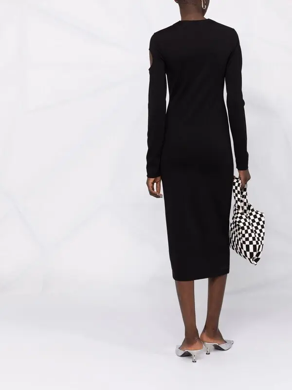 Off-White Meteor Logo Knitted Midi Dress