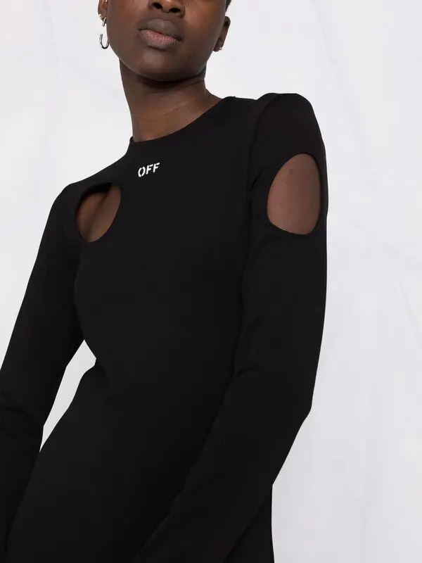 Off-White Meteor Logo Knitted Midi Dress