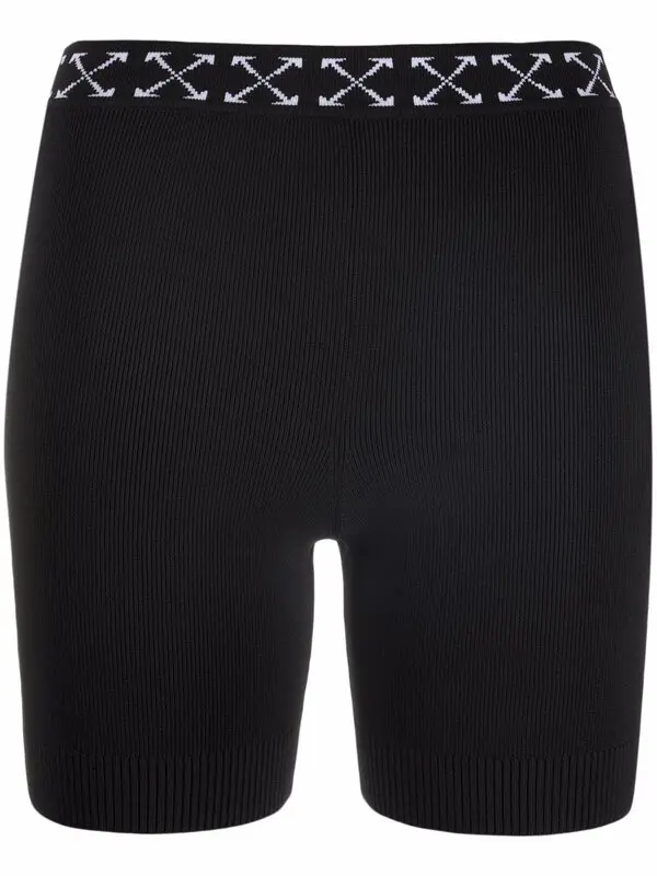 Off-White Arrows Motif Knitted Shorts - Black