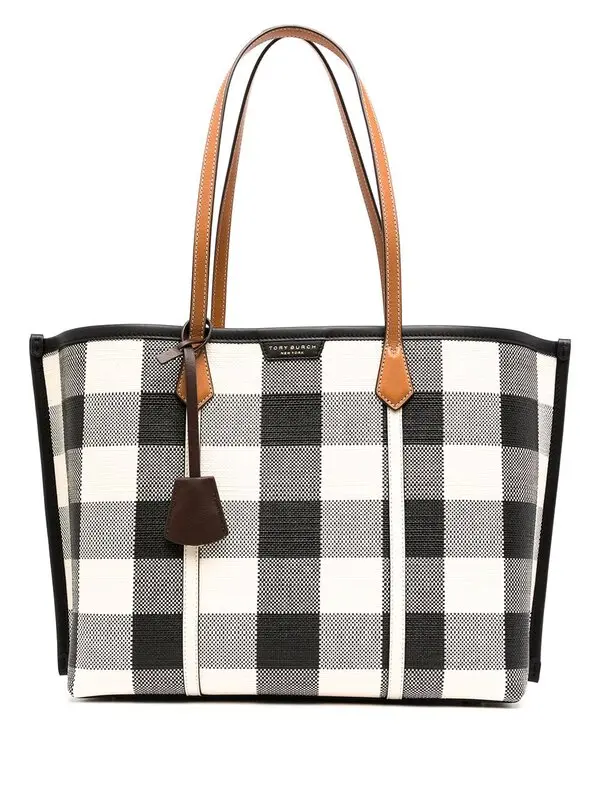 Tory Burch Perry Gingham Triple-compartment Tote