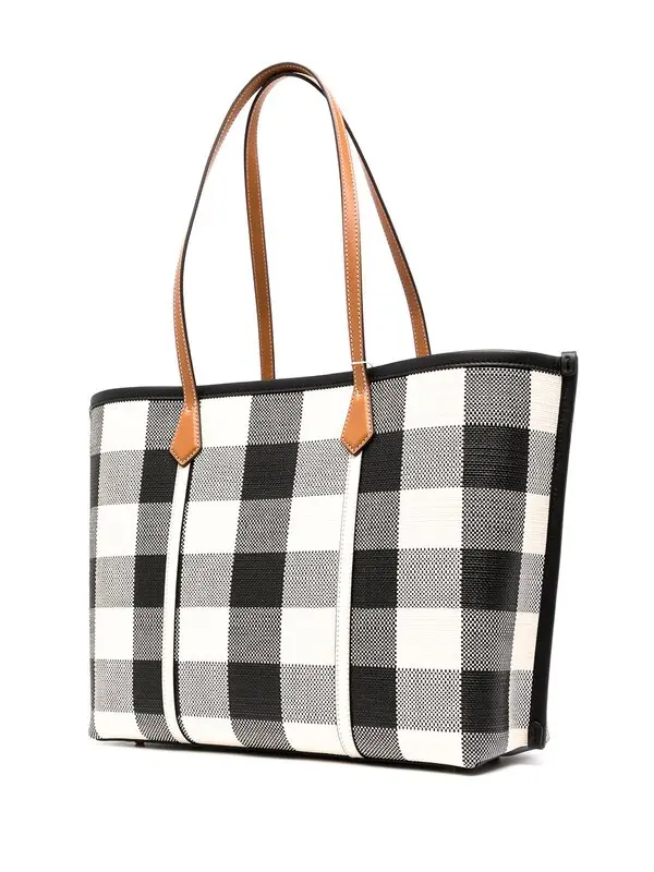 Tory Burch Perry Gingham Triple-compartment Tote
