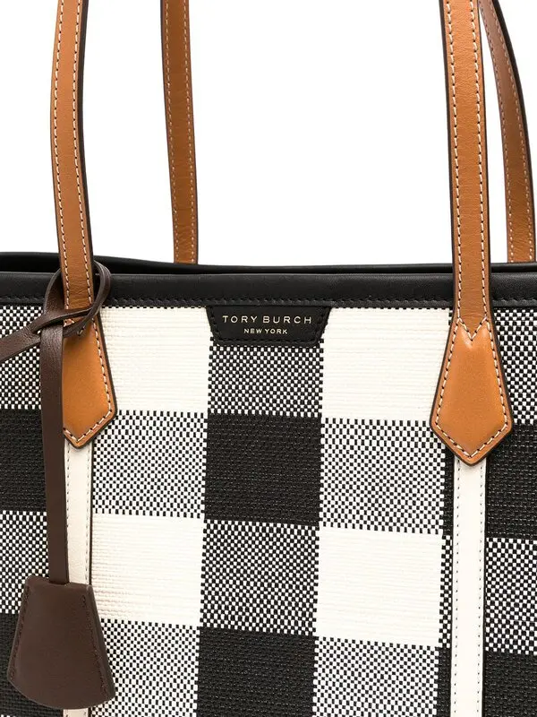 Tory Burch Perry Gingham Triple-compartment Tote