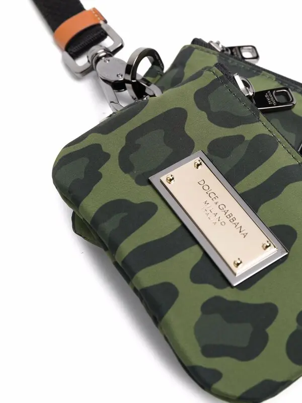 Dolce & Gabbana Set Of Two Leopard-print Pouches