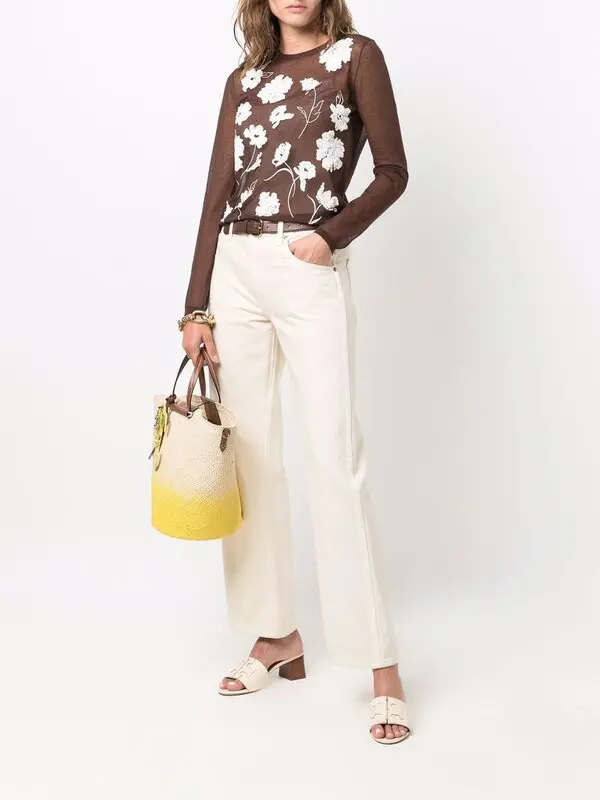 Tory Burch Floral-embroidered Knit Top