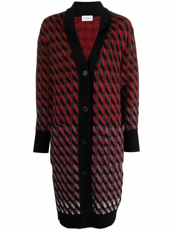 FERRAGAMO Intarsia-knit Cardigan Coat