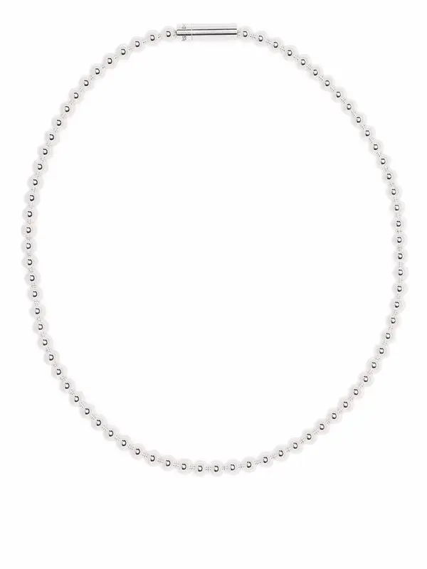 Le Gramme 51g Polished Beaded Necklace - Silver