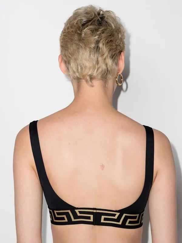 Versace Greca Border Bikini Top - Black