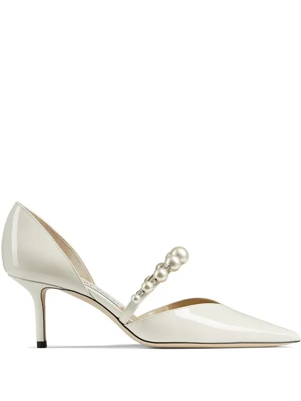 JIMMY CHOO Aurelie 65 Pearl Embellished Patent Leather Pumps