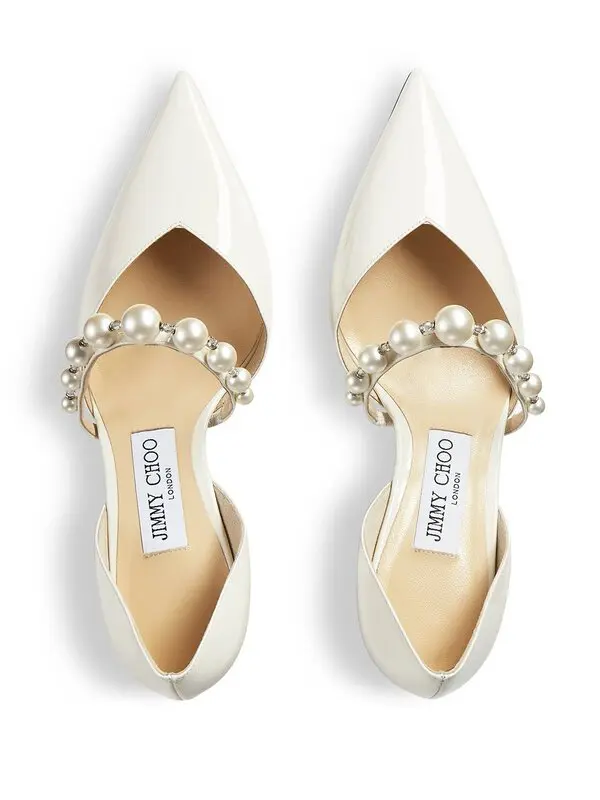 JIMMY CHOO Aurelie 65 Pearl Embellished Patent Leather Pumps