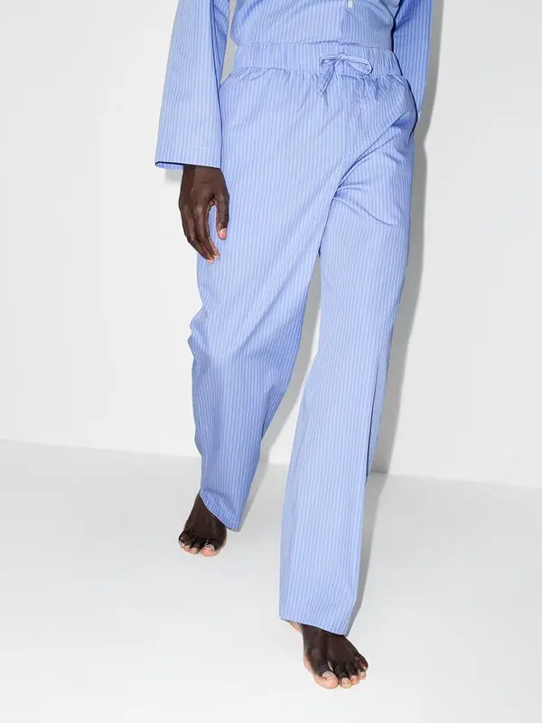TEKLA Striped Drawstring Pajama Bottoms