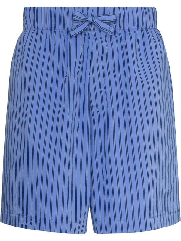 TEKLA Striped Pajama Shorts - Blue