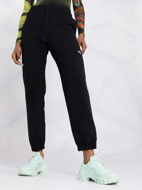 MSGM Logo-print Cotton Joggers - Black