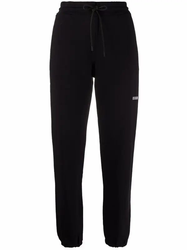 MSGM Logo-print Cotton Joggers - Black