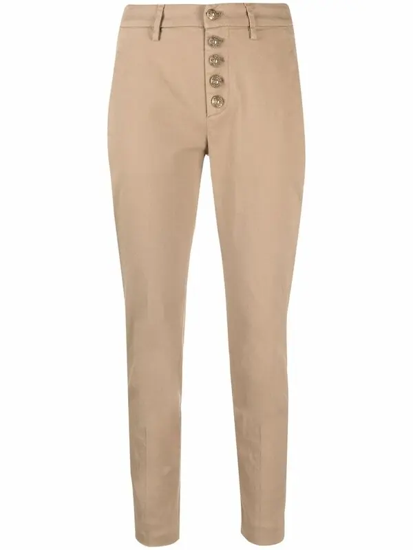 DONDUP Cropped Skinny Trousers - Neutrals