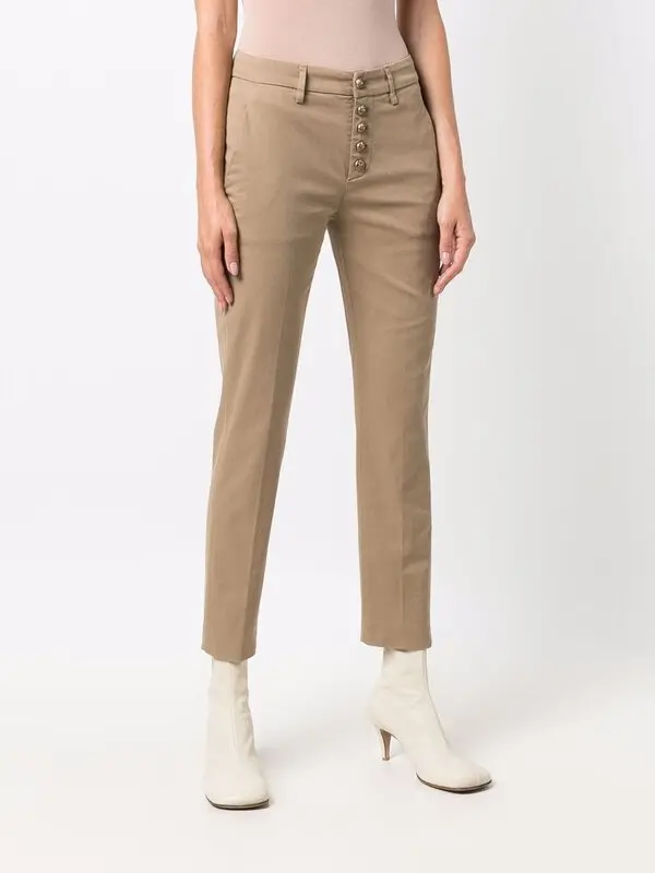 DONDUP Cropped Skinny Trousers - Neutrals