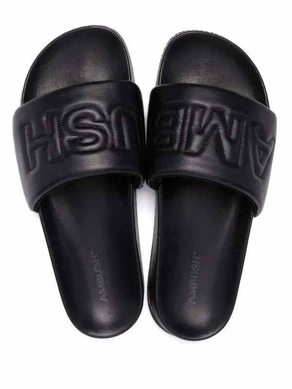 AMBUSH Logo-quilted Slides - Black