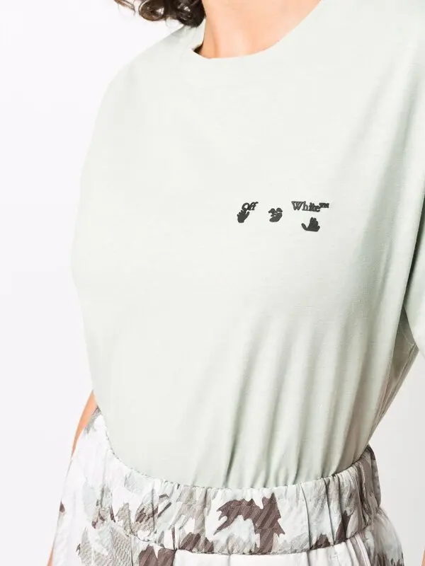 Off-White Logo-print Cotton T-shirt - Green