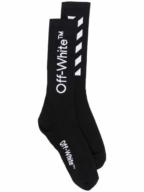 Off-White Diag-stripe Mid-length Socks