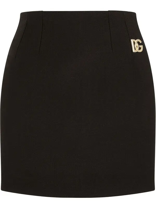Dolce & Gabbana Logo-appliqué Double Crepe Miniskirt
