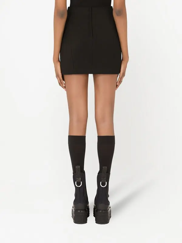 Dolce & Gabbana Logo-appliqué Double Crepe Miniskirt